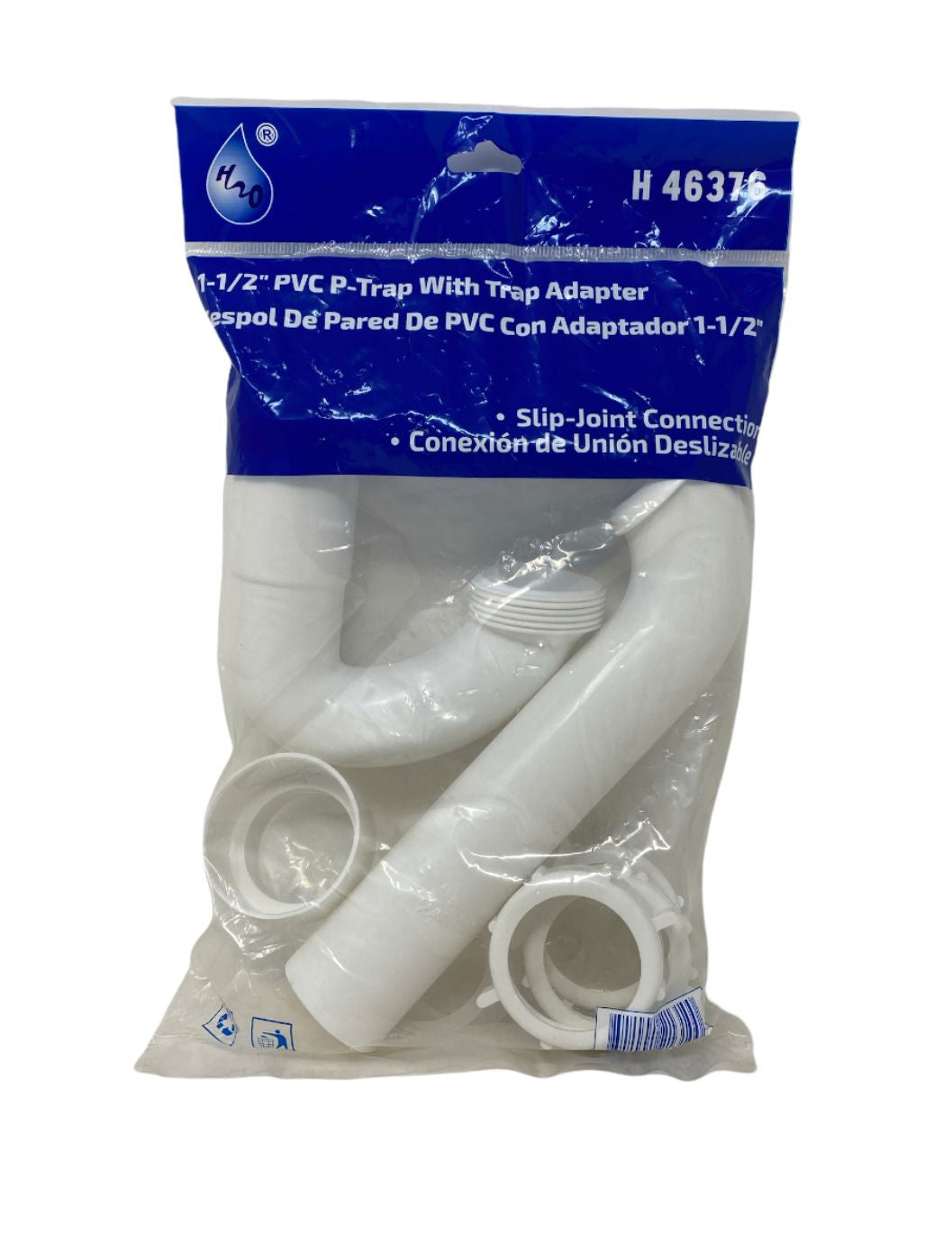 H2O 1 1/2" PVC P Trap with Trap Adapter H46376 — Total Hardware & Supplies