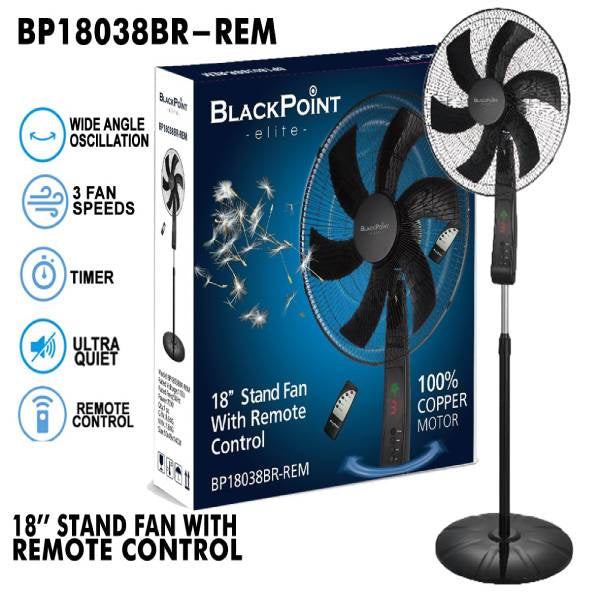 Blackpoint Elite 18" Standing Fan w/ Remote BP18038BR-REM — Total ...